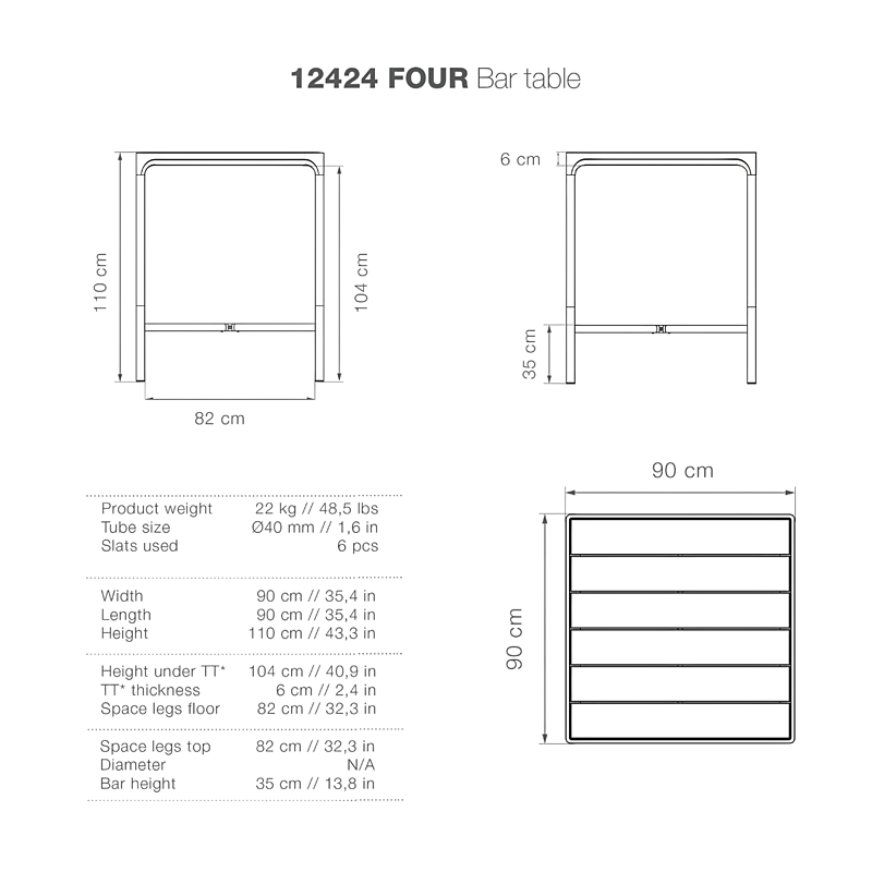 FOUR Square Bar Table - Furniture & Homeware Store In Australia